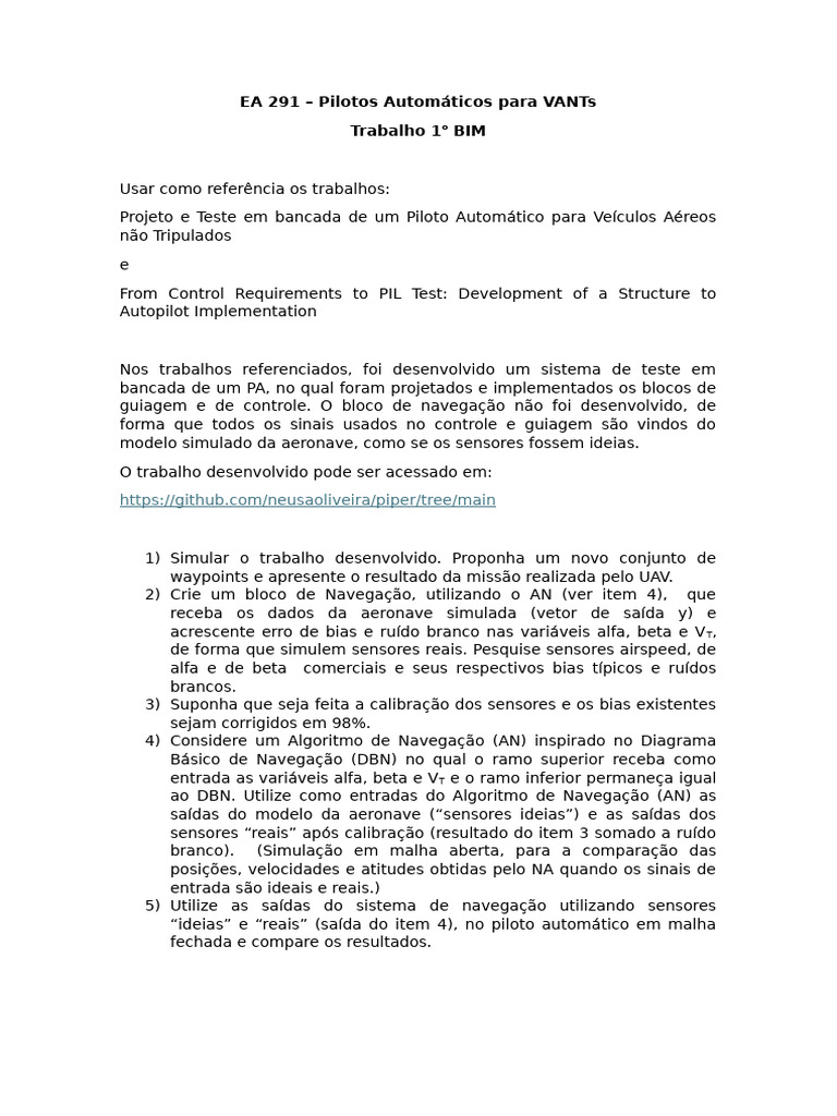 Trab1 Enunciado V2vinicius | PDF