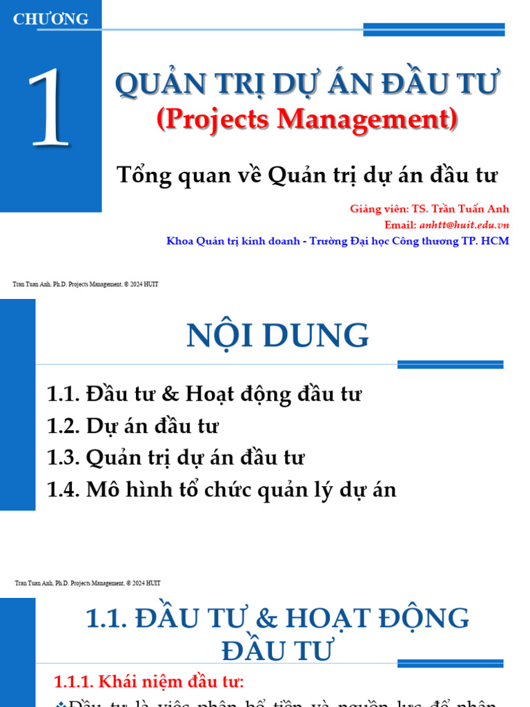 Chapter 1 - Tổng Quan Về QTDA - DT | PDF