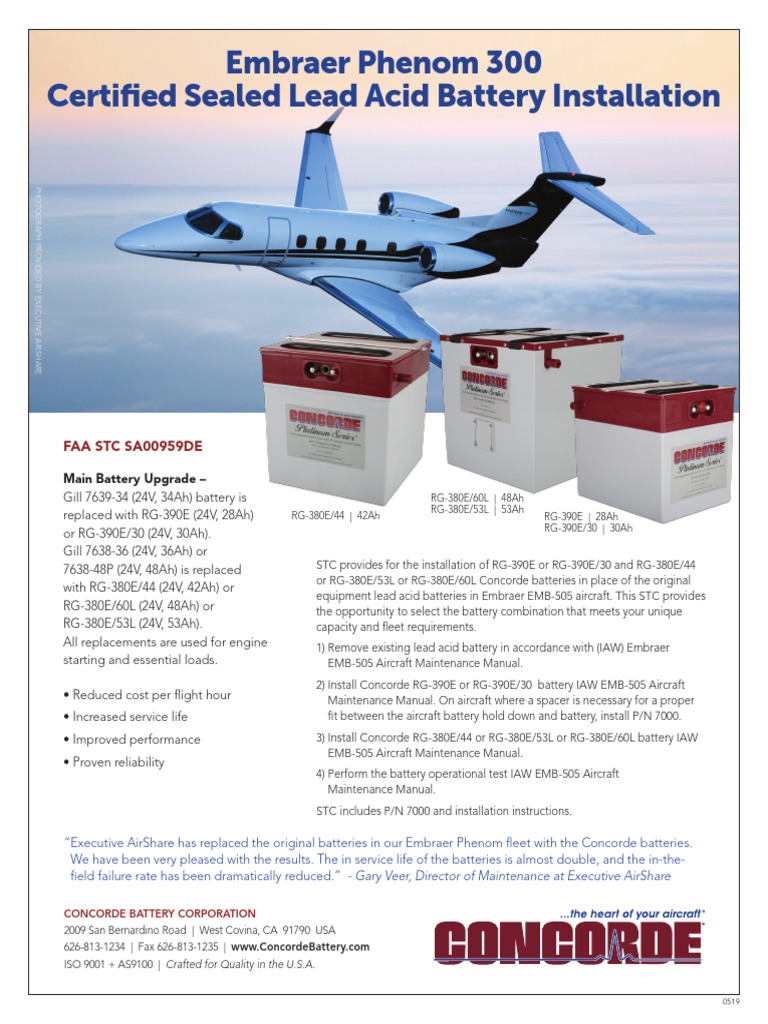 STC Brochure Phenom300 V18 HR-sealed-lead-battery | PDF
