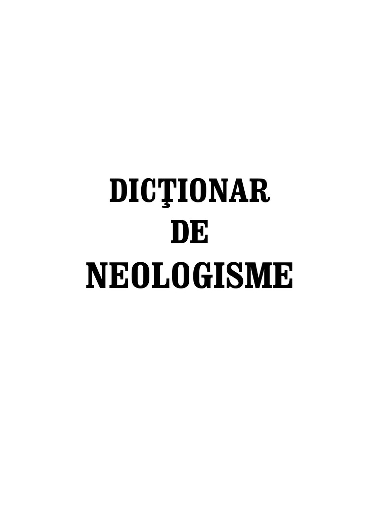 Dictionar Neologisme | PDF