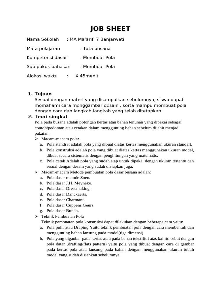 JOB SHEET Smok SLM | PDF