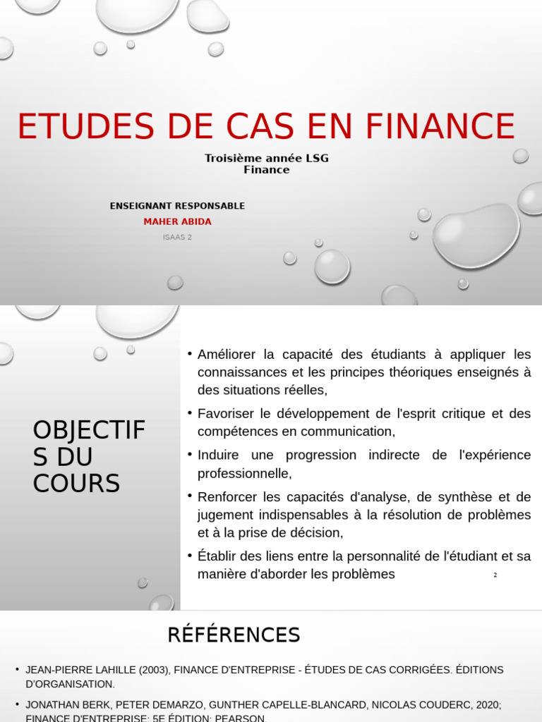 Cours Étude de Cas en Finance | PDF