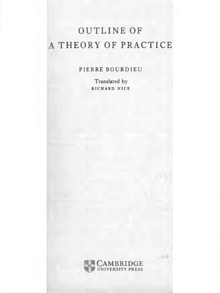 Bourdieu - Outline of a Theory of Practice (selections) | PDF