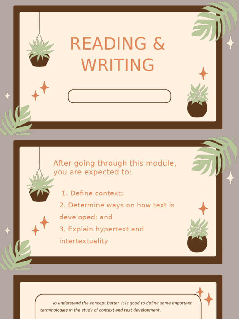 READING and WRITING LESSON 9 | PDF