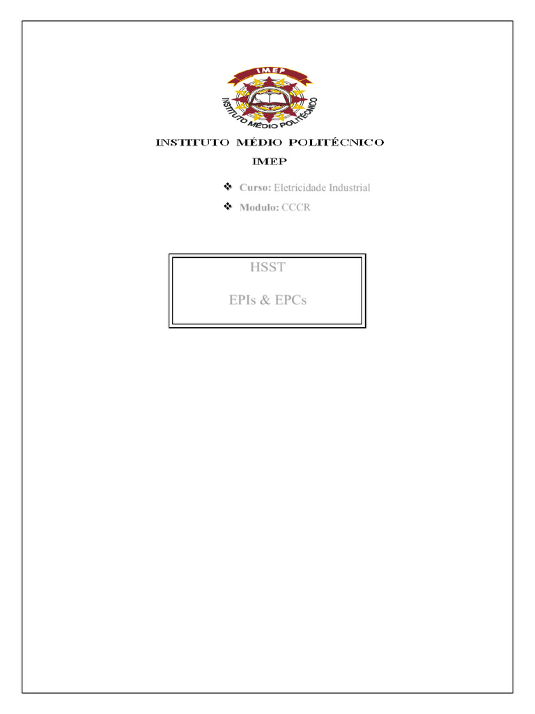 EPI e EPC | PDF | Eletricidade | Capacete