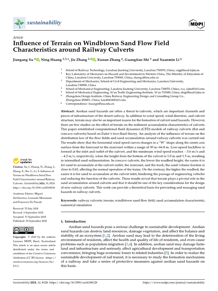 Influence of Terrain On Windblown Sand Flow Field | PDF