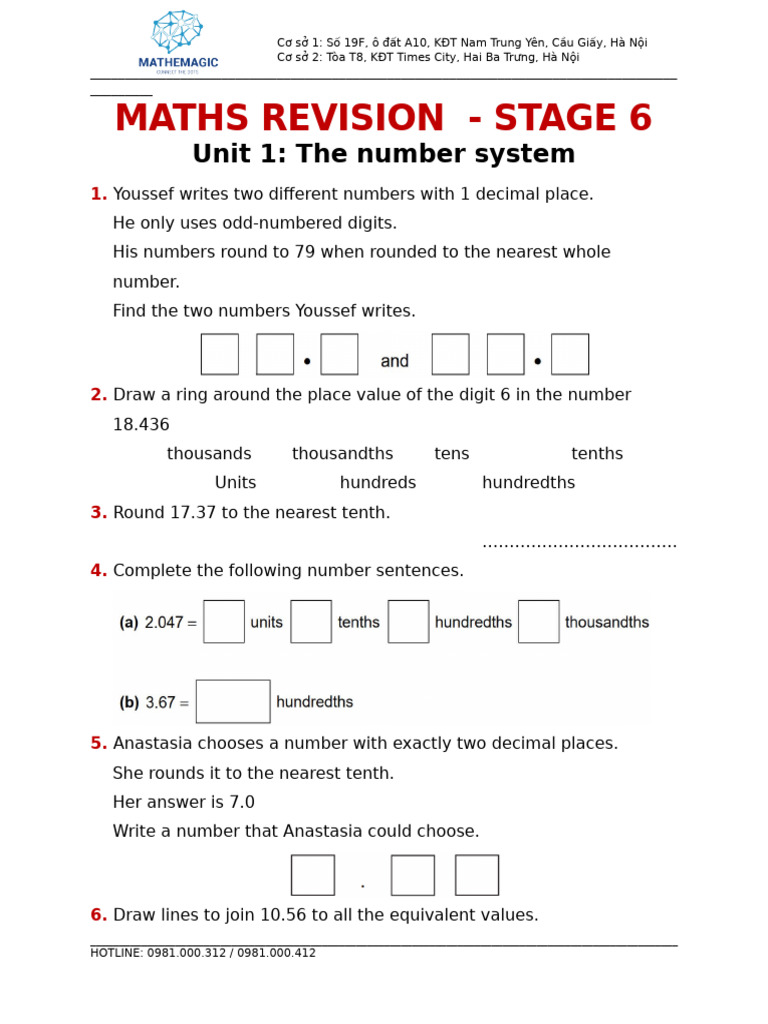 Maths Revision - Stage 6 | PDF