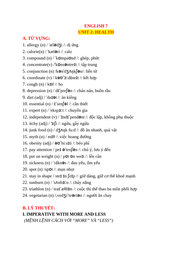 ENGLISH 7 Unit 2 Phonetics | PDF