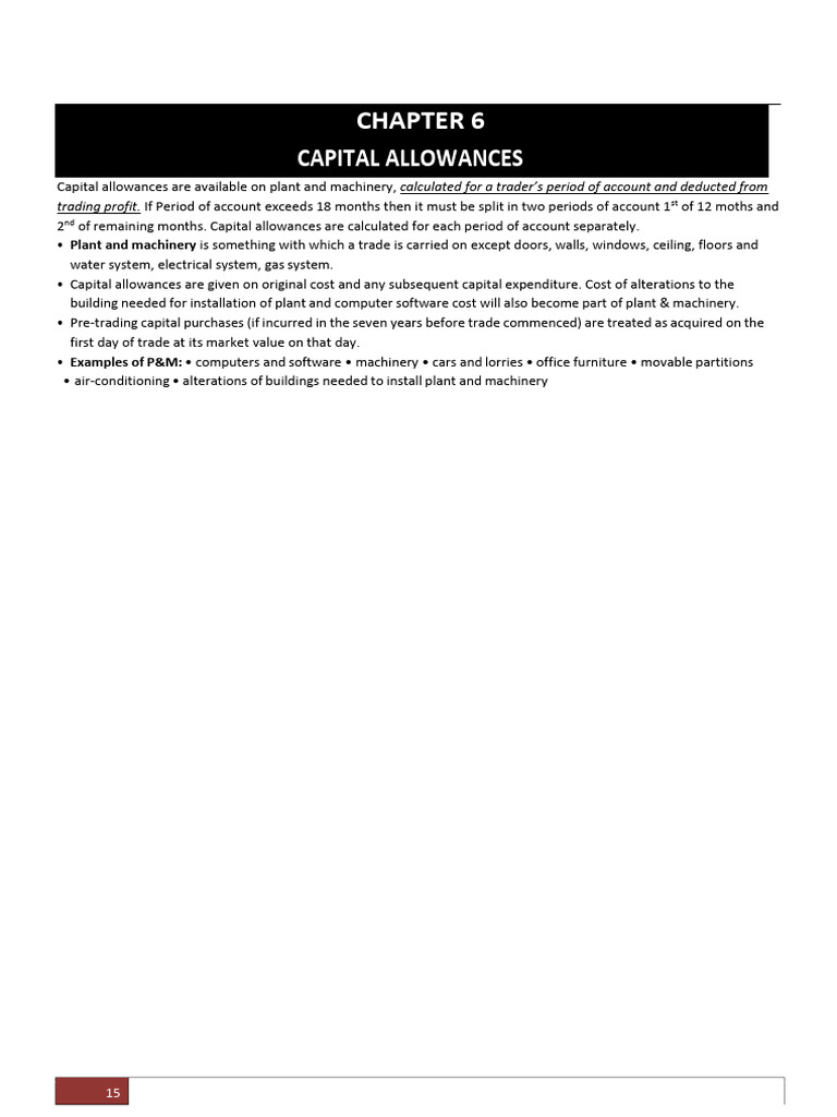 Captal Allowances | PDF