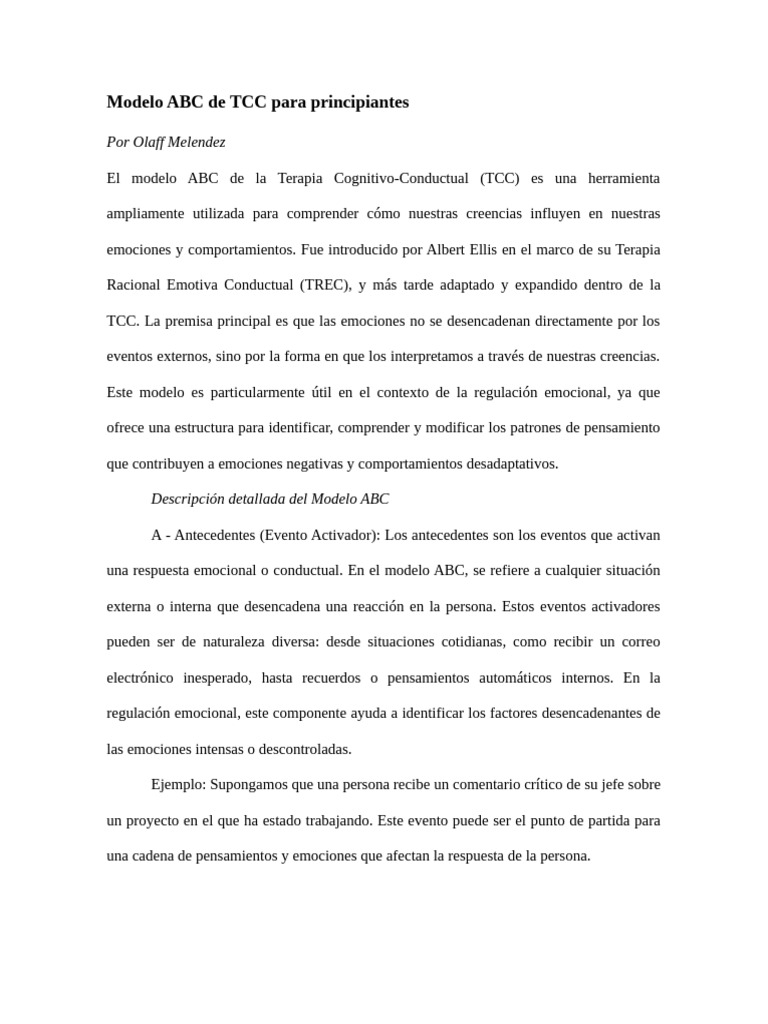 Modelo ABC de TCC para principiantes | PDF