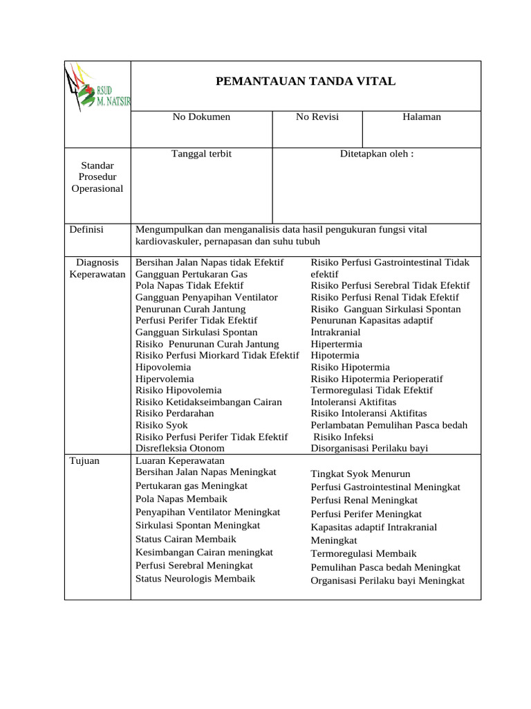 Pemantauan Tanda Vital | PDF