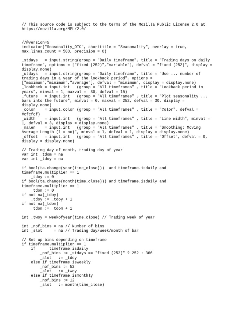 Seasonality OTC | PDF