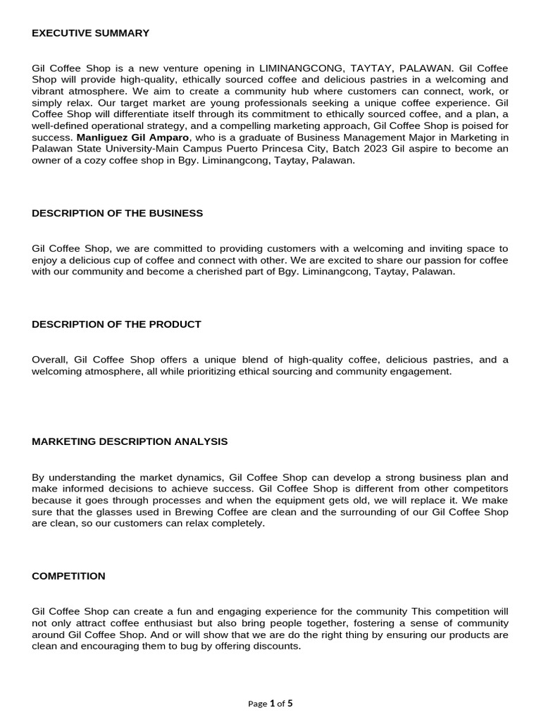 GIL COFFEE SHOP | PDF