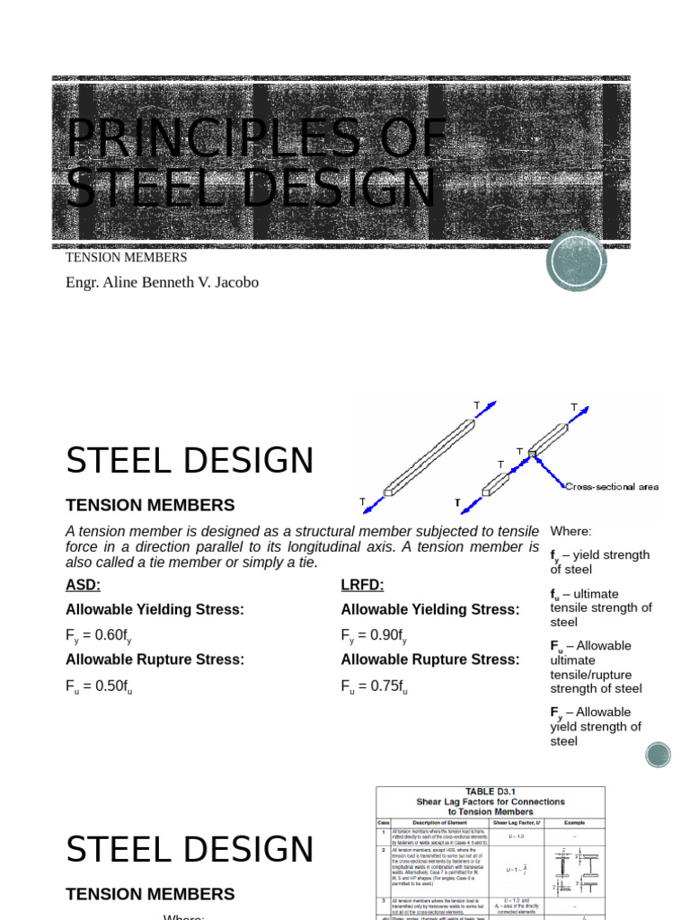 Principles of Steel Design Tension Members | PDF