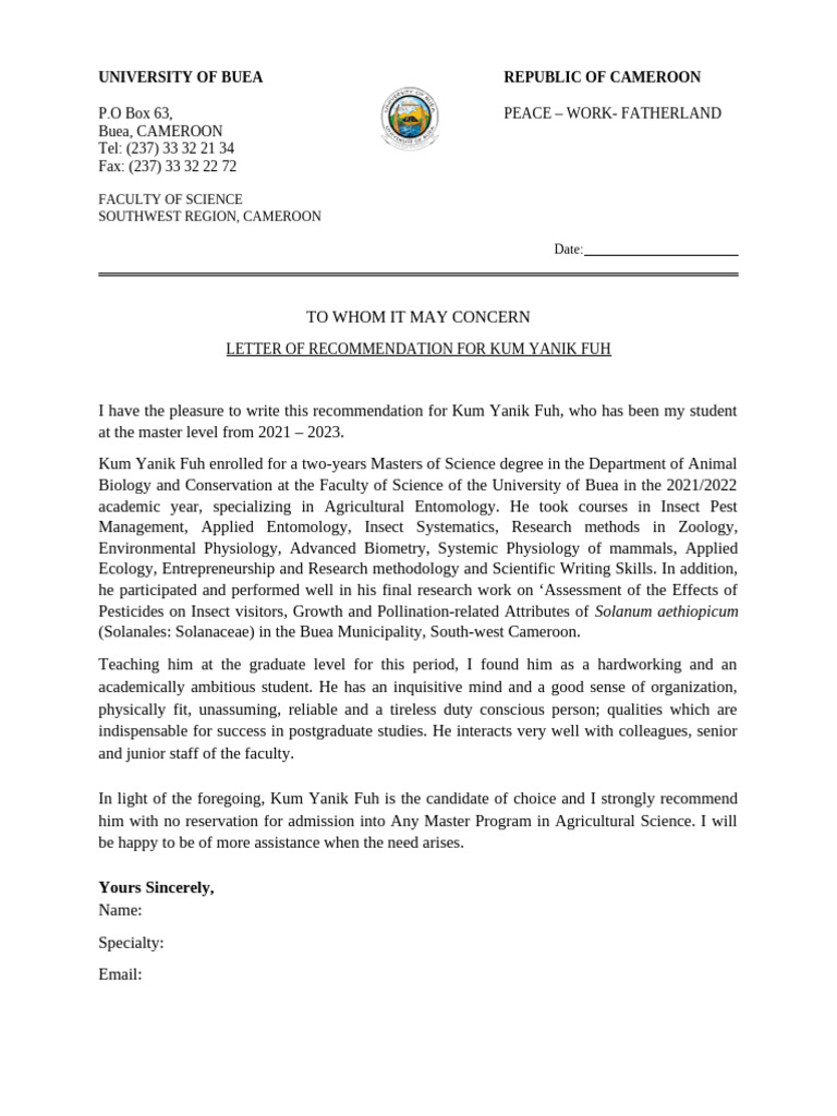 Recommendation letter | PDF