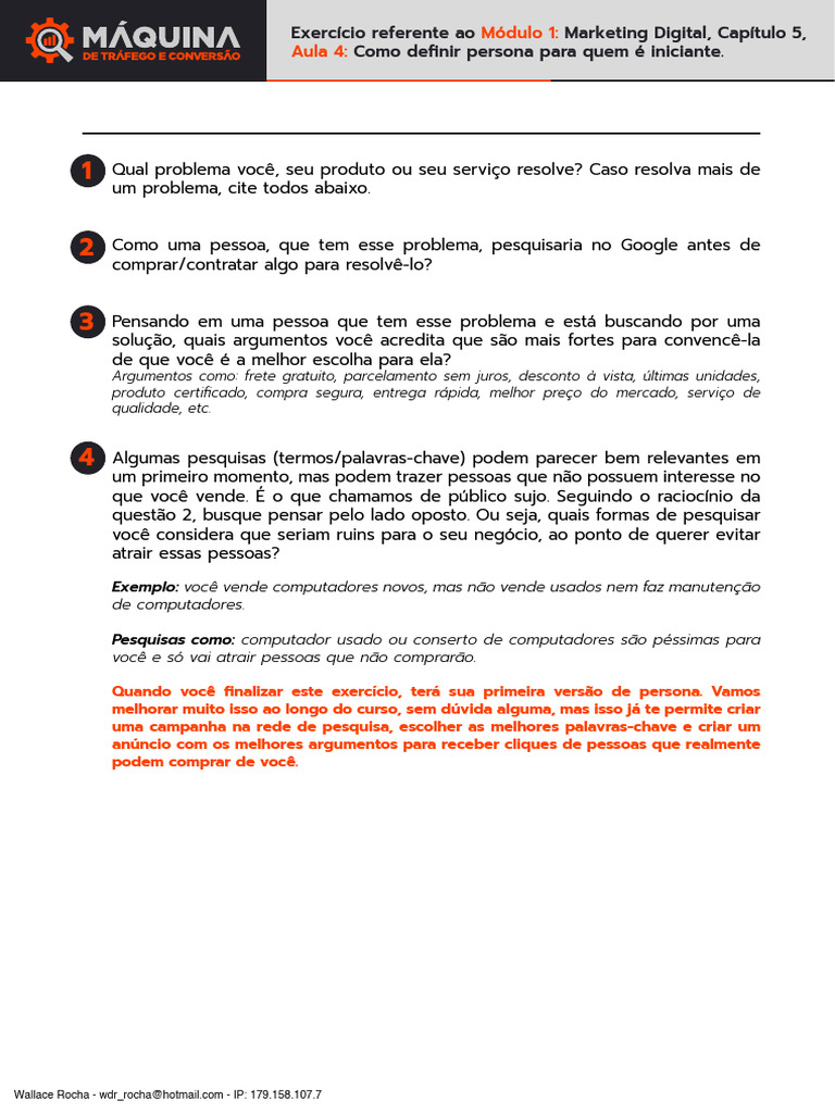 Mod1 Cap5 Aula4 Como Definir Persona para Quem e Iniciante | PDF