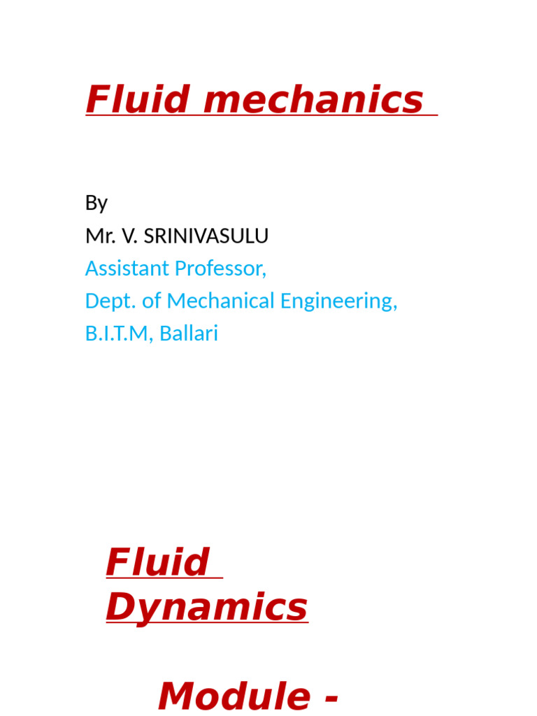 Fluid Dynamics Module 03 Pdf