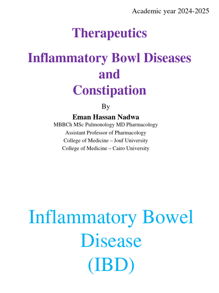 Therapeutics IBD and Constipation 2024-2025 | PDF | Inflammatory Bowel ...