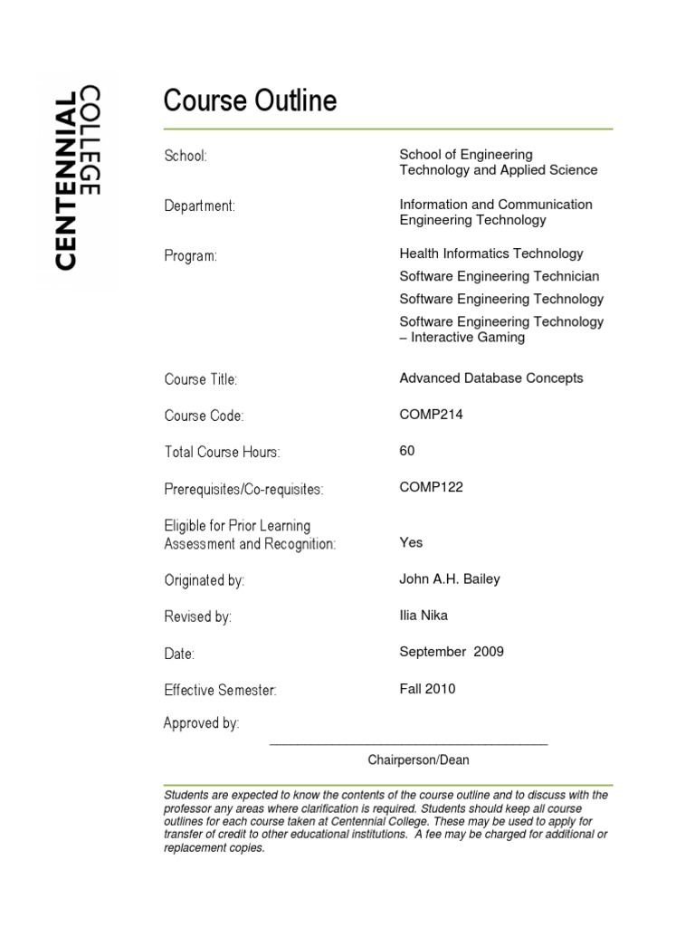 Advanced Database Concepts Course | PDF | Pl/Sql | Sql