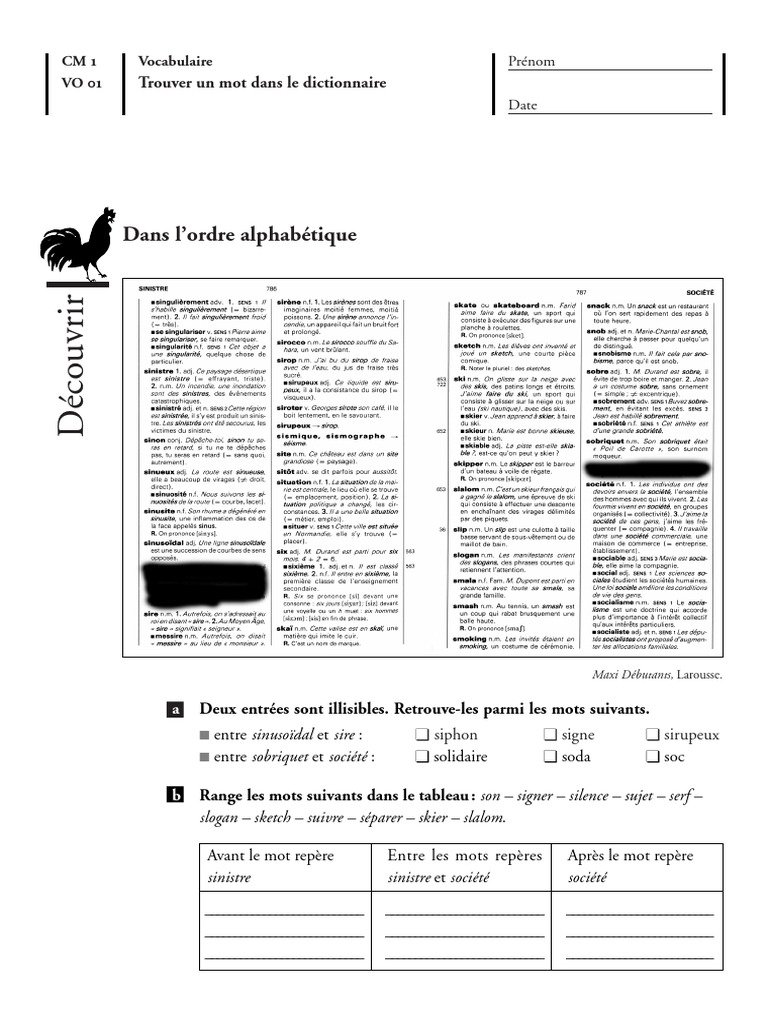 032 Vocabulaire - cm1 | PDF
