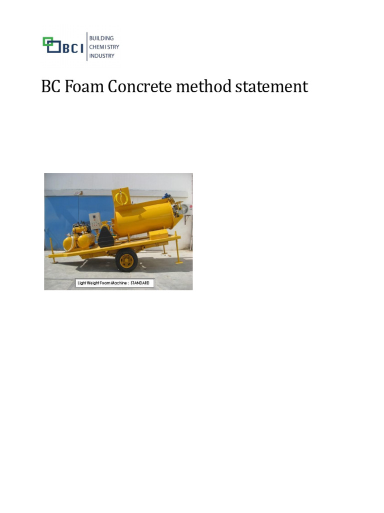BC Foam Con - 1 Method | PDF