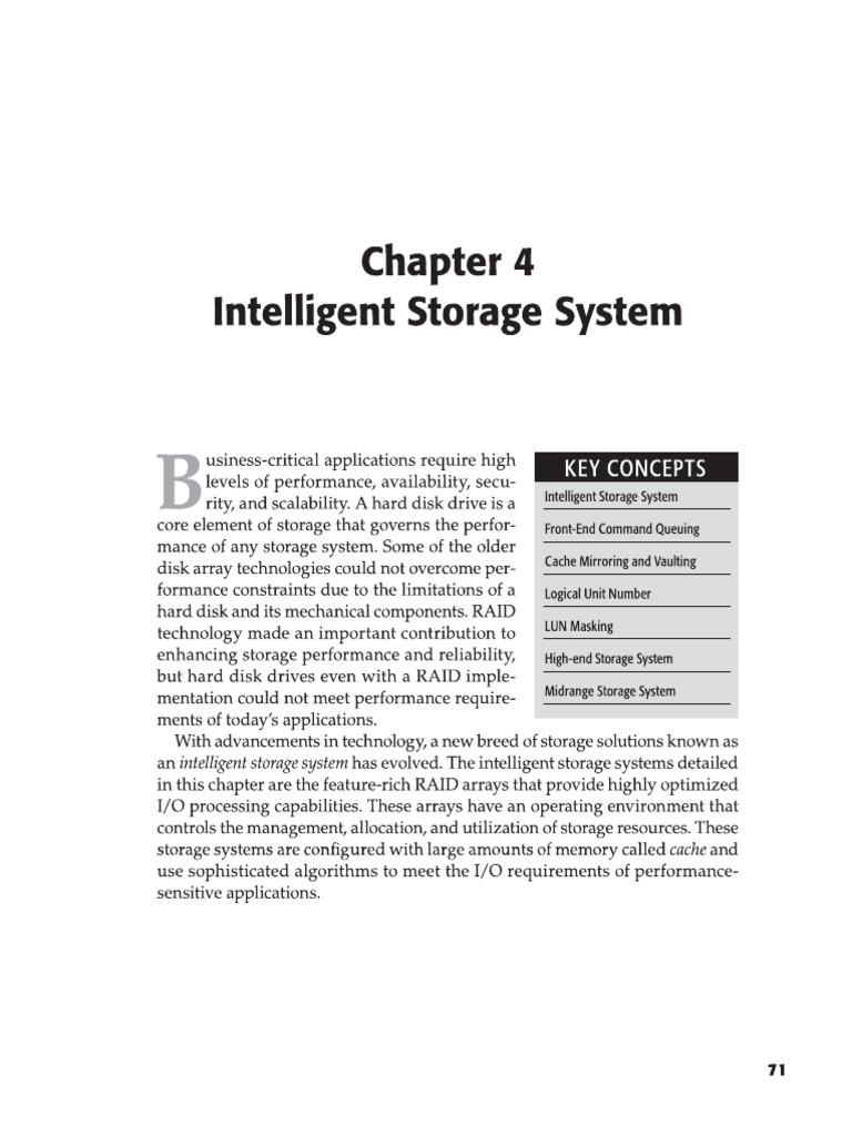 Unit 1 - Intelligent Storage System | PDF