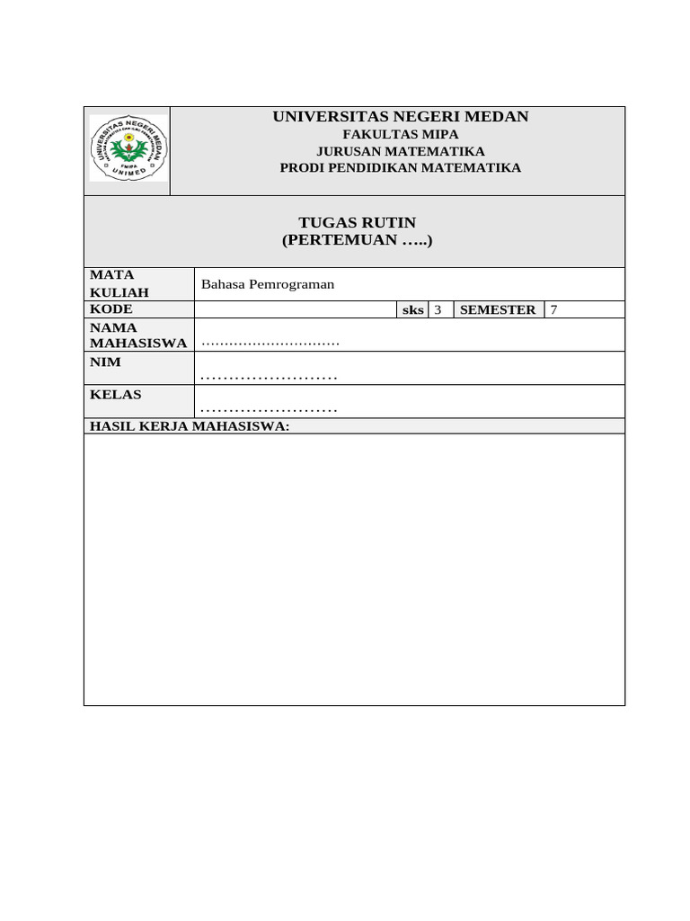3.1. Format - Tugas - Mahasiswa | PDF