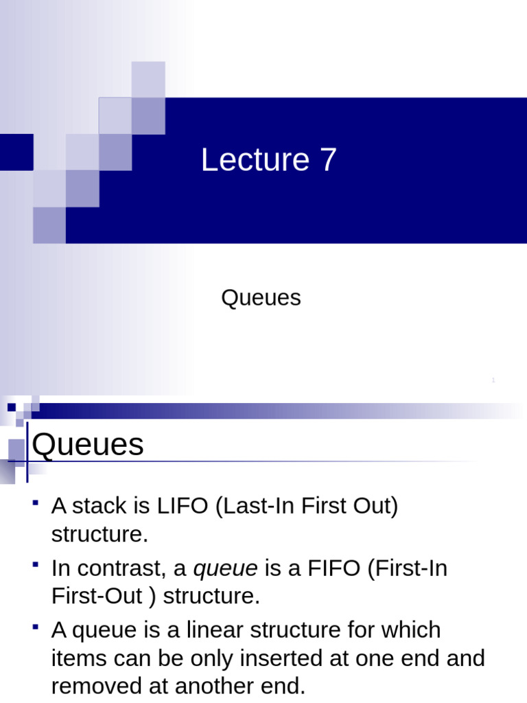Lecture 09 - Queues | PDF