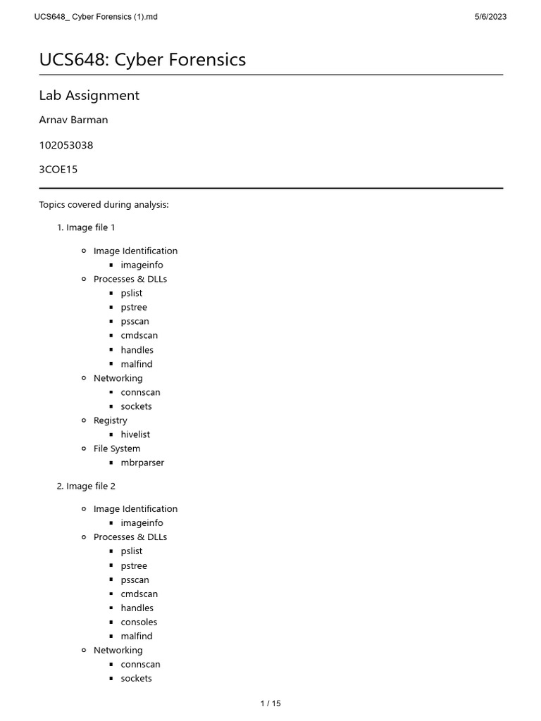 UCS648 - Cyber Forensics | PDF