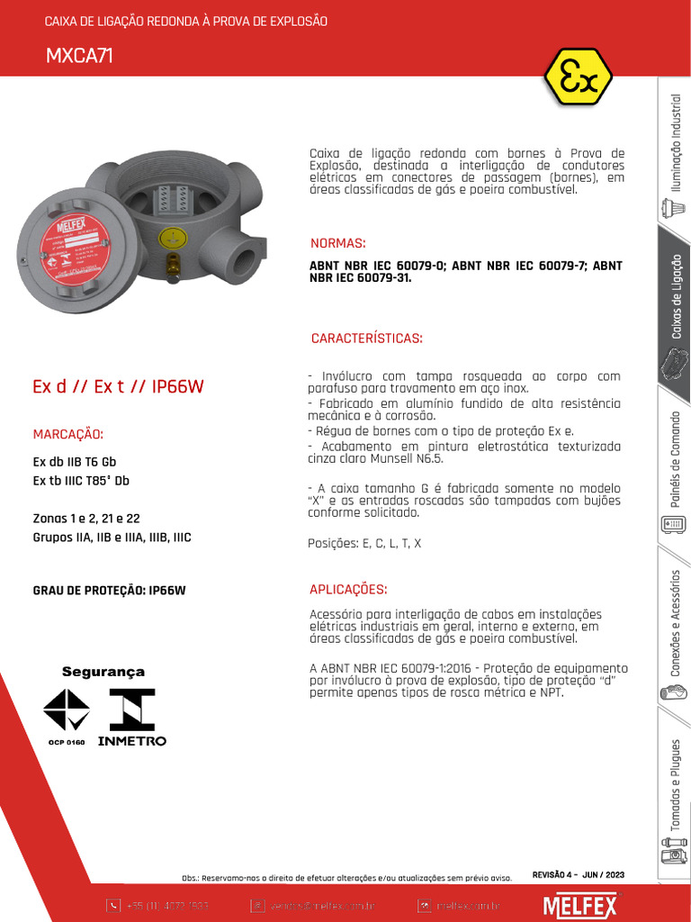 Caixa de Ligacao e Passagem A Prova de Explosao Mxca71 1 | PDF