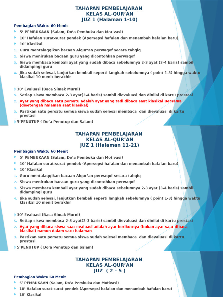 Tahap Pembelajaran Tadarus | PDF