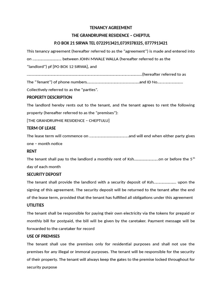 Tenancy Agreement | PDF