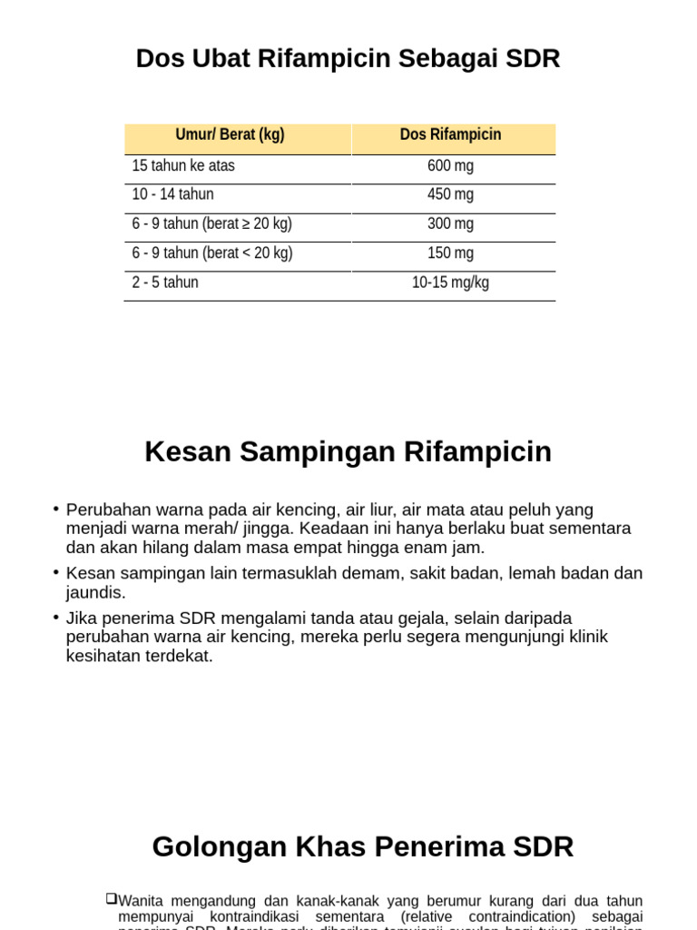 Dos Ubat Rifampicin Sebagai SDR | PDF