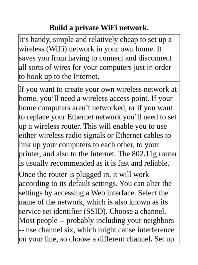 Build A Private WiFi Network | PDF