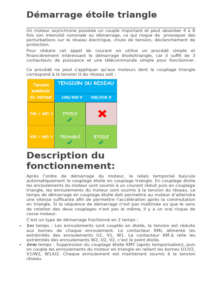 Démarrage Étoile Triangle | PDF