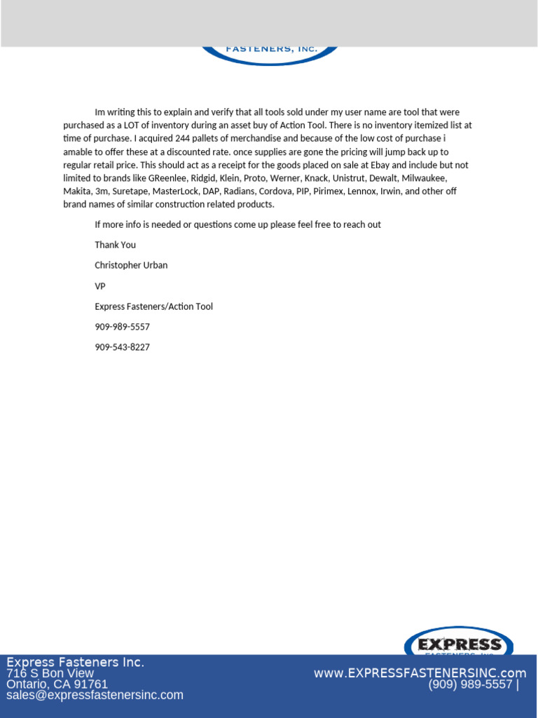 Express Letter Head - Word Document | PDF