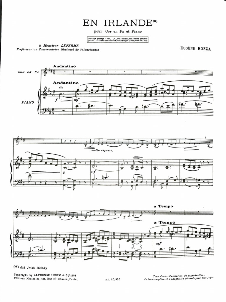 En Irlande Bozza | PDF