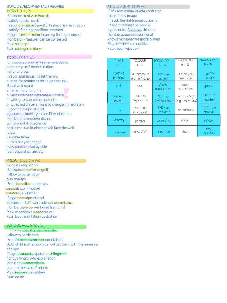 PEDIA Dev Theories Summarizes | PDF