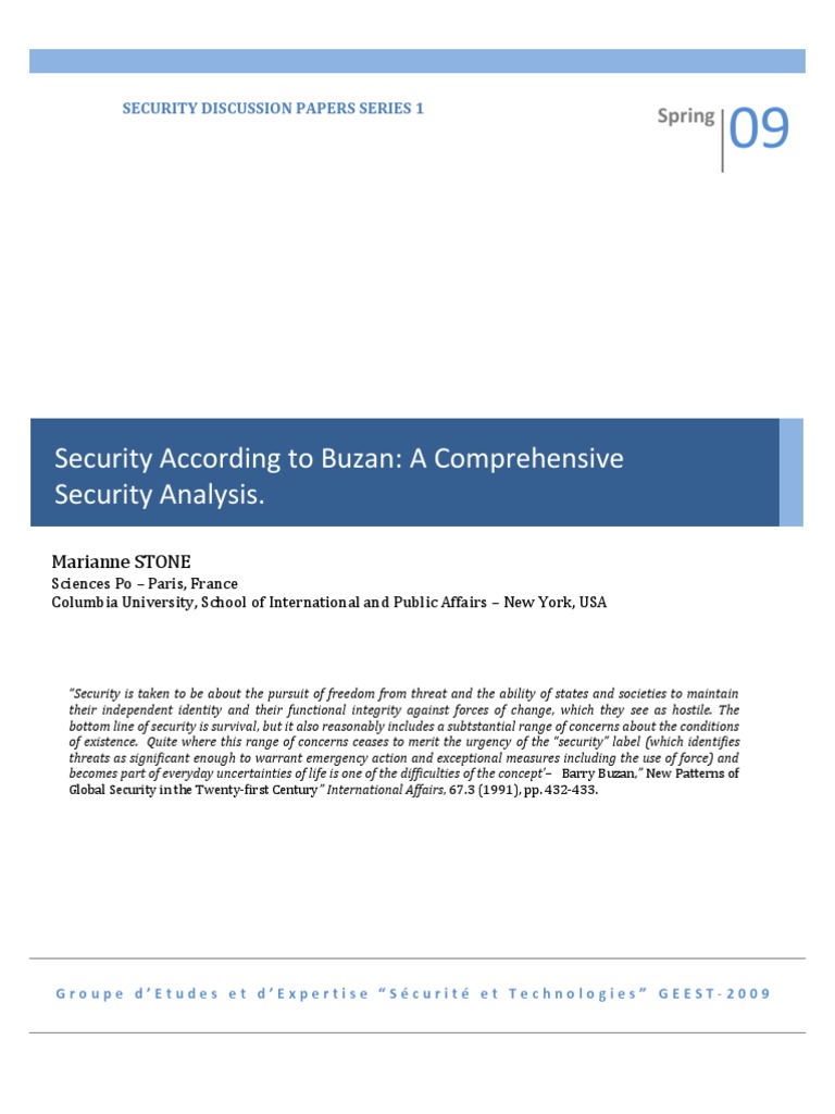 Security For Buzan | PDF | International Security | International Relations