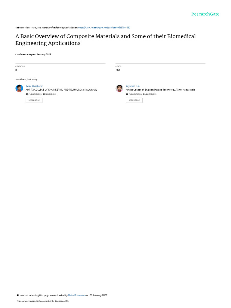 A Basic Overview of Composite Materials and Some of Their Biomedical ...