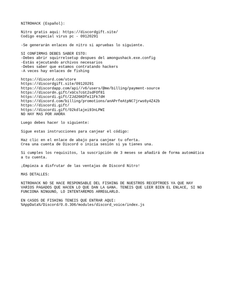 Amongus Nitro Code hack 09120291 | PDF