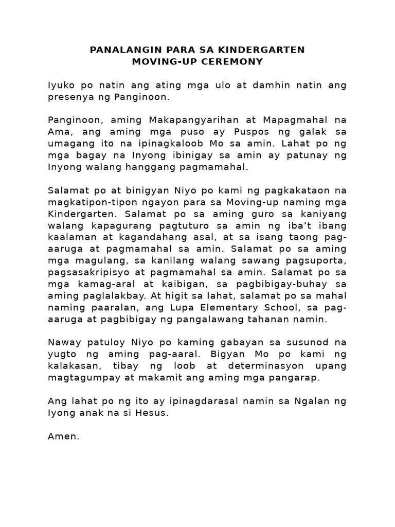 Moving-up Prayer.2023 | PDF