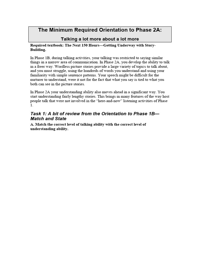 Phase 2A Orientation: Talking Skills Development | PDF | Conversation ...