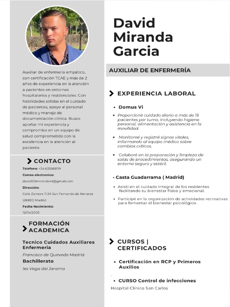 CV Vitae Tcae David Miranda | PDF