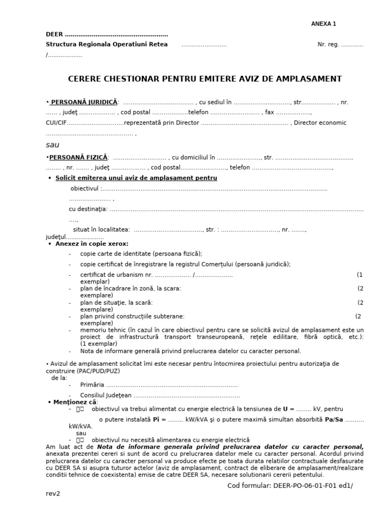 Cerere Chestionar Emitere AVA | PDF