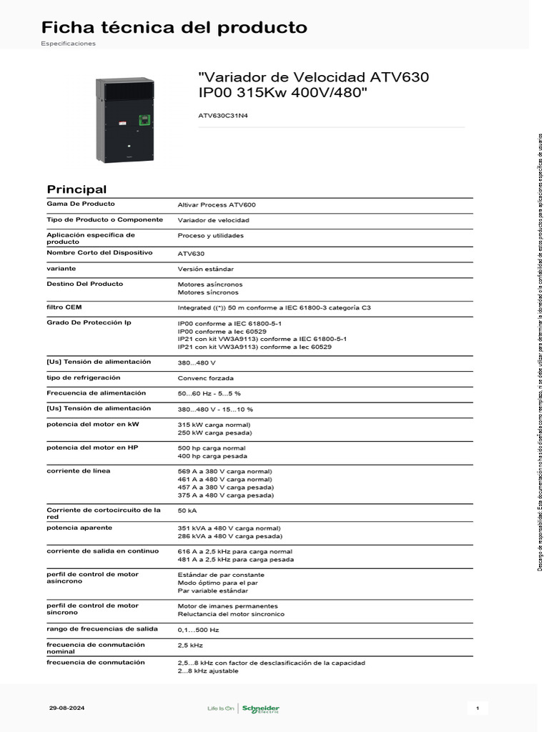 Schneider Electric - Altivar-Process-ATV600 - ATV630C31N4 | PDF ...