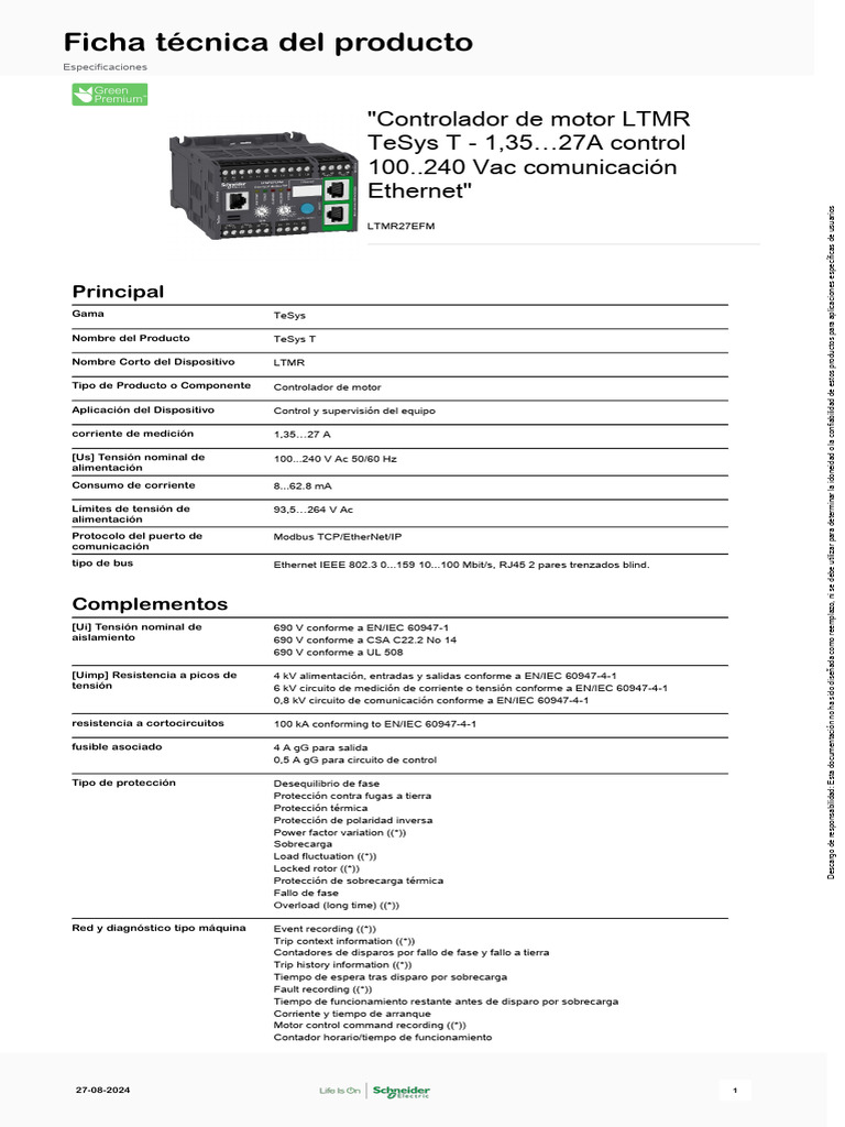 Schneider Electric_Tesys-T_LTMR27EFM | PDF
