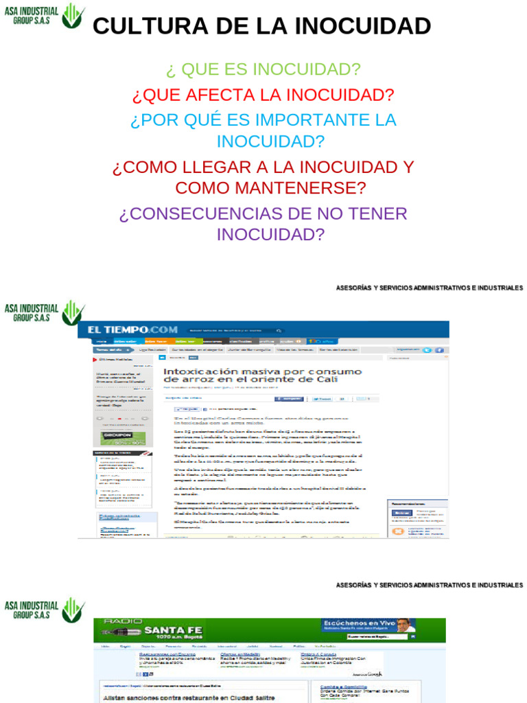 Introduccion A La Inocuidad | PDF