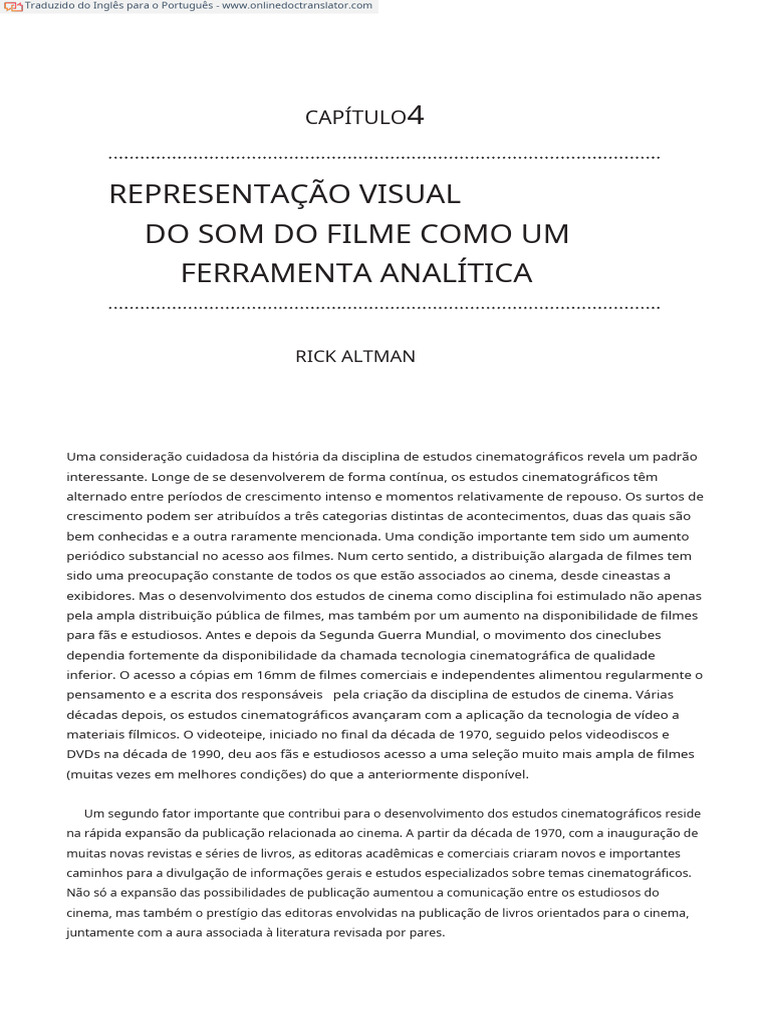 Visual Representation of Film Sound As An Analytical Tool - Rick Altman ...