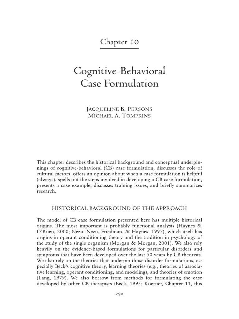 Case Formulation in CBT I | PDF